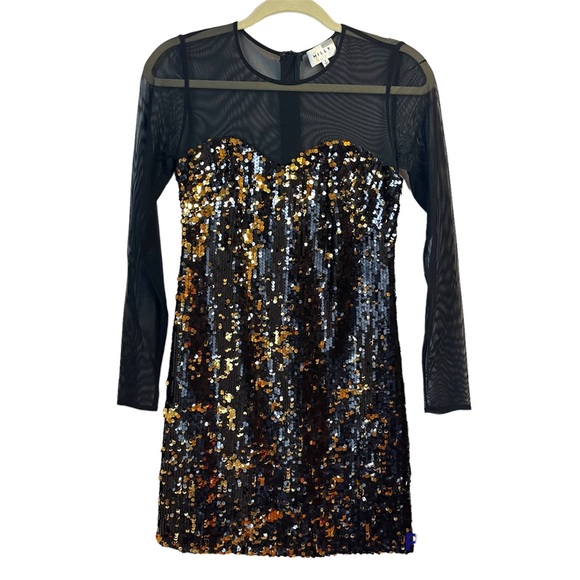 Milly | Dresses | Milly Black With Gold Sequins Formal Dress Size 2 ...